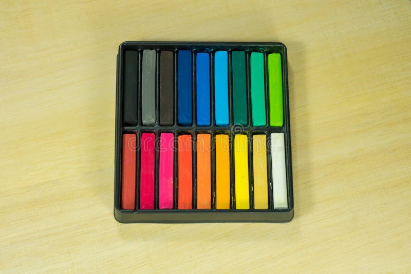 Box set of chalk stock image. Image of create, school - 65749349