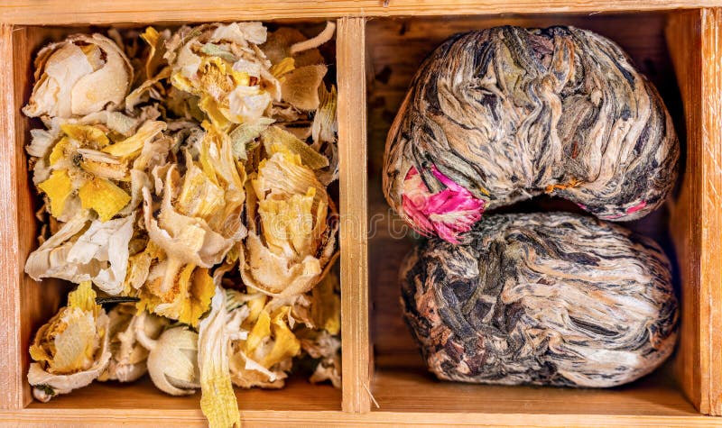 Box with Set of Different Types Tea.View from Above Stock Image - Image ...