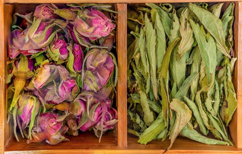 Box with Set of Different Types Tea.View from Above Stock Photo - Image ...