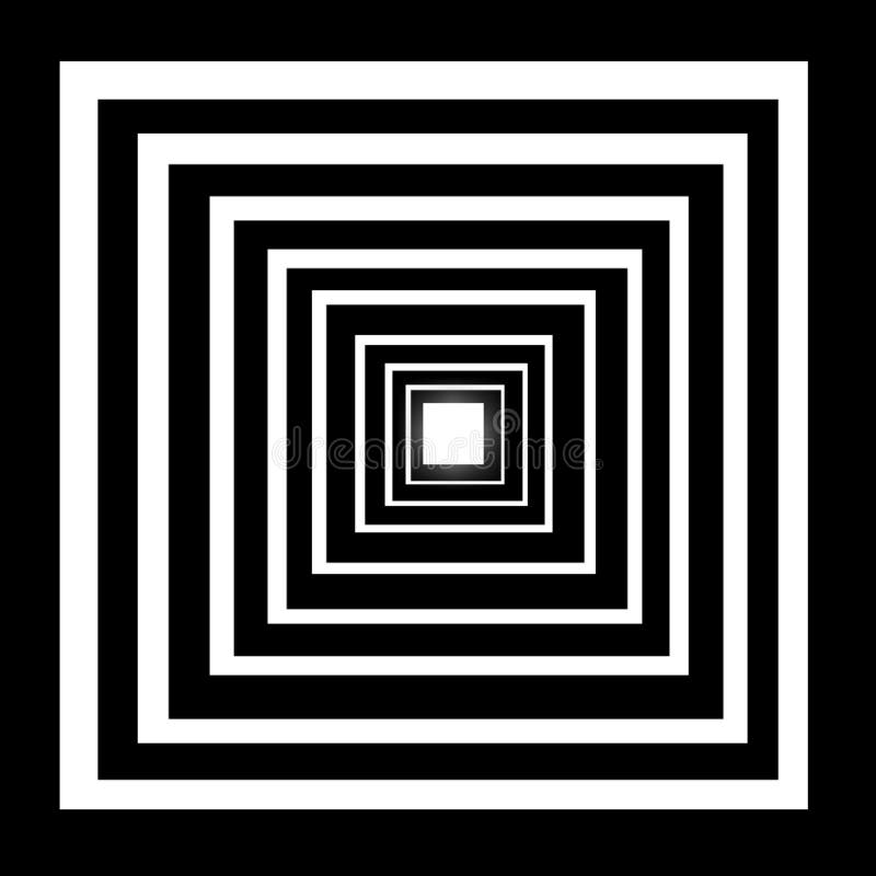 Box Shape 3d Extrude Effect with Black and White Stripes Stock ...