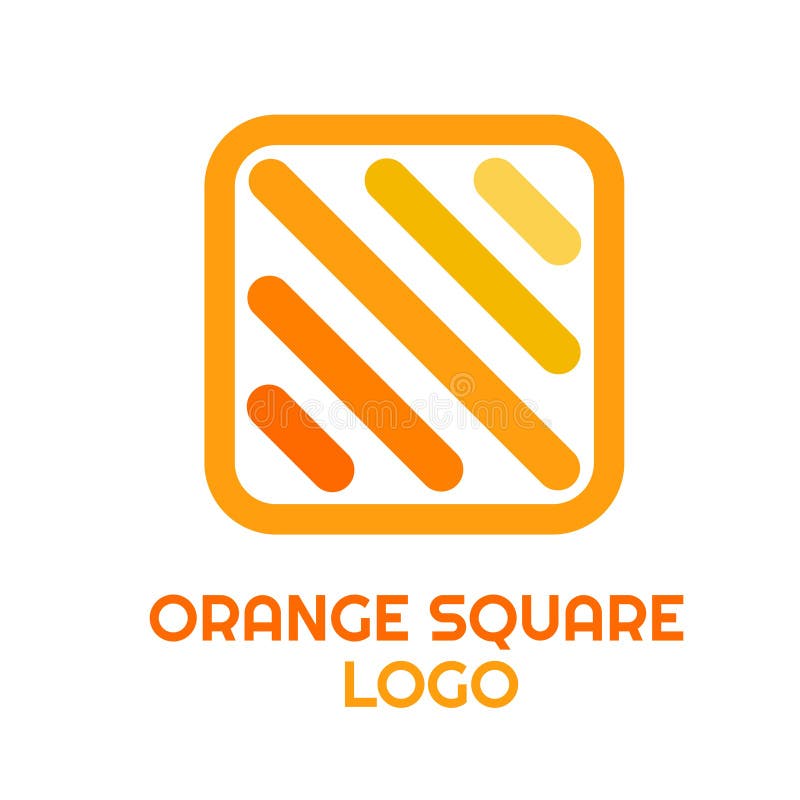 Orange Square with Diagonal Line Logo Concept Design Stock Vector ...
