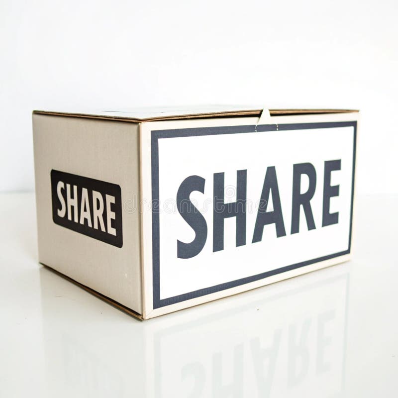 Box with Share Sign Isolated on White Background Stock Illustration ...