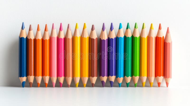 Box of Sharpened Colored Pencils in a Rainbow Gradient Isolated on ...
