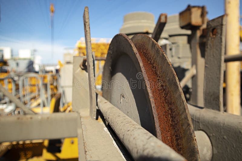 About the Box Sheave Hook Block and Sling Reeving Pulley Rustly at the ...