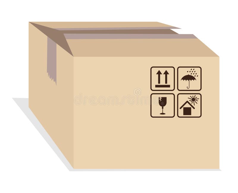 Box with shipping marks stock vector. Illustration of packaging - 68328015