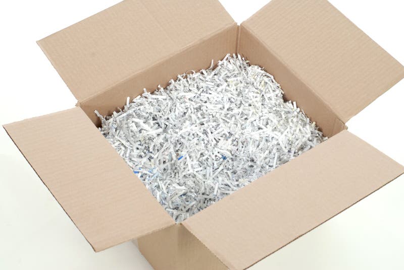 Shredded Paper As Packing Material. Stock Image - Image of present ...