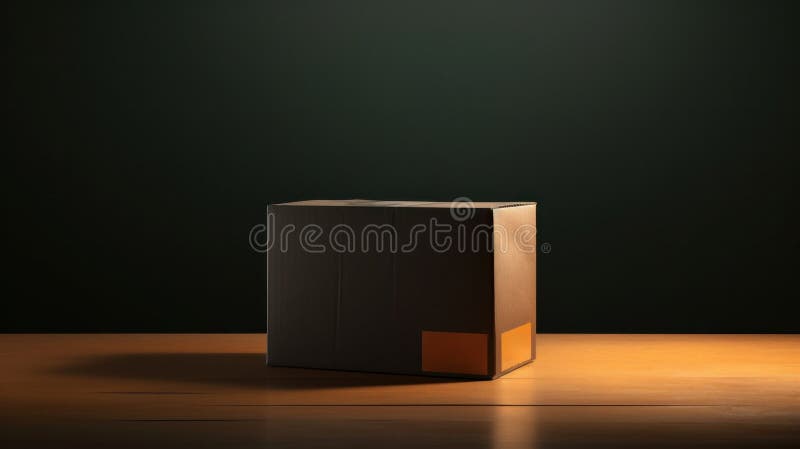 A Box Sitting on a Table with an Orange Square in the Middle, AI Stock ...