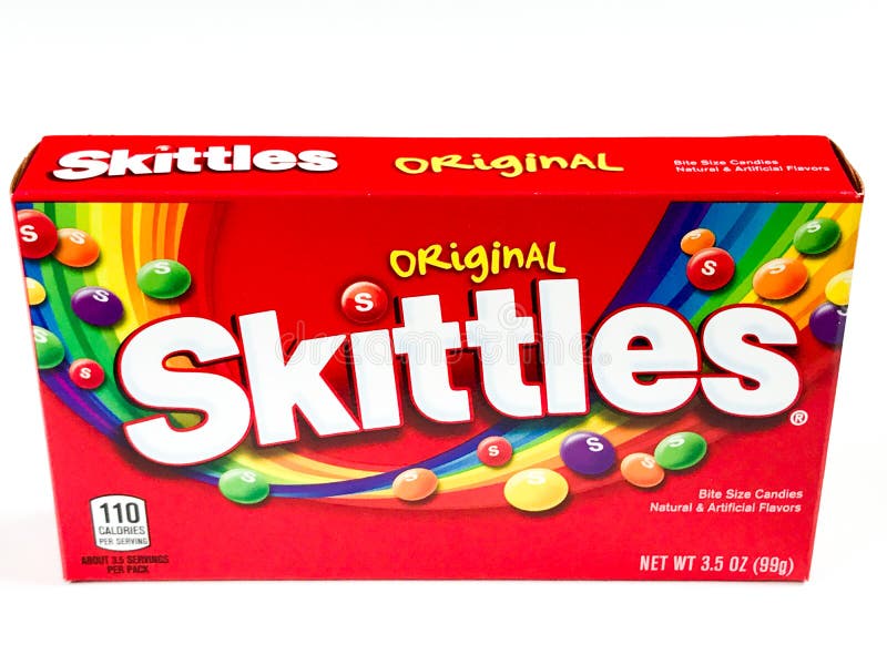 Box of Skittles Candy on a Black Backdrop Editorial Stock Photo - Image ...