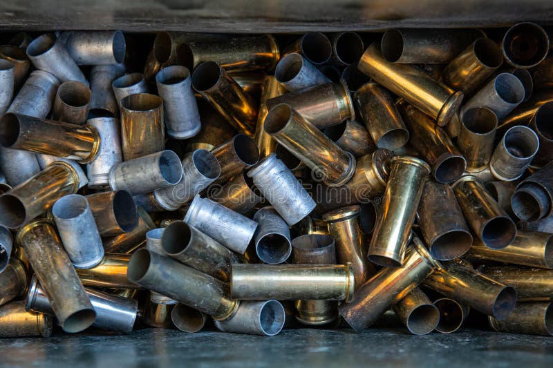 Box of Spent Handgun Cartridges Stock Image - Image of handgun, ammo ...