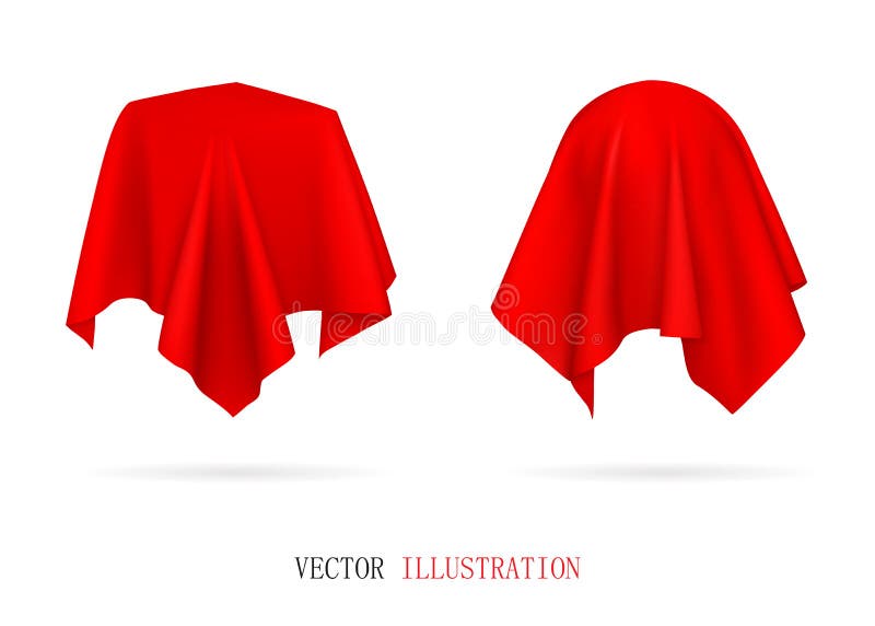 Box and Sphere Covered with Red Cloth. Stock Vector - Illustration of ...