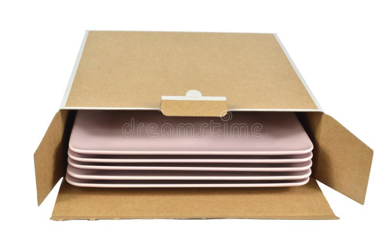 Box with a stack of plates stock image. Image of order - 106968879