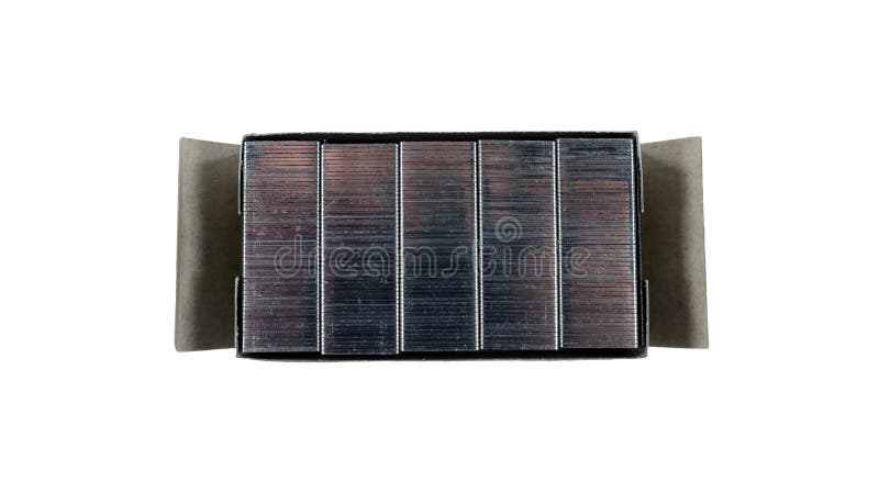Staples Inside an Open Box Ready for Use with a Stapler during an ...