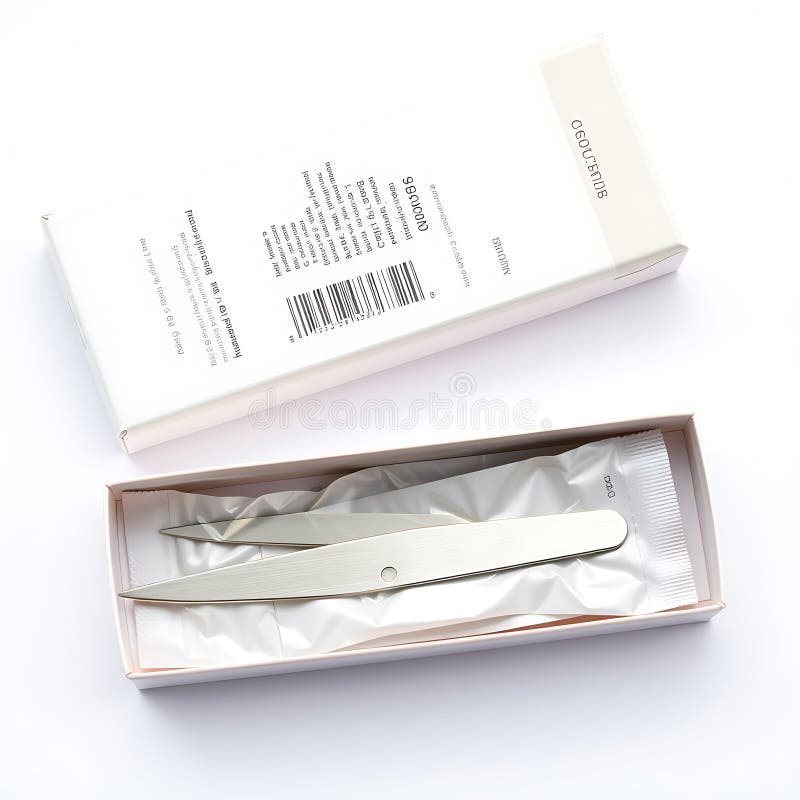 A Box of Sterile Surgical Blades, with One Blade Shown Outside Its ...