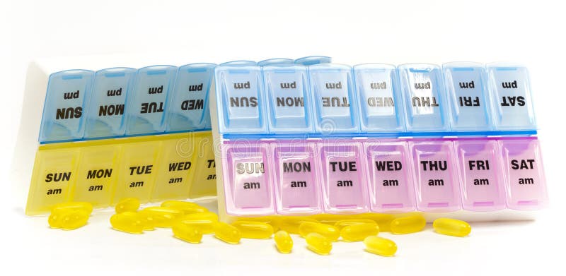 Box For Storage Of Drugs, With Inscriptions On Days Of The Week Stock ...