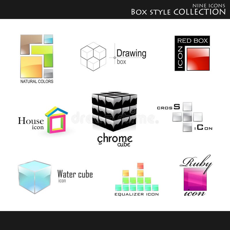 Box style collection stock vector. Illustration of shiny - 10535907