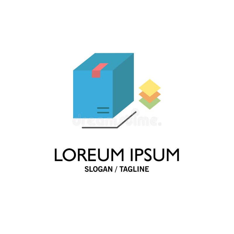 Box, Surprise, Packing, Bundle Business Logo Template. Flat Color Stock ...