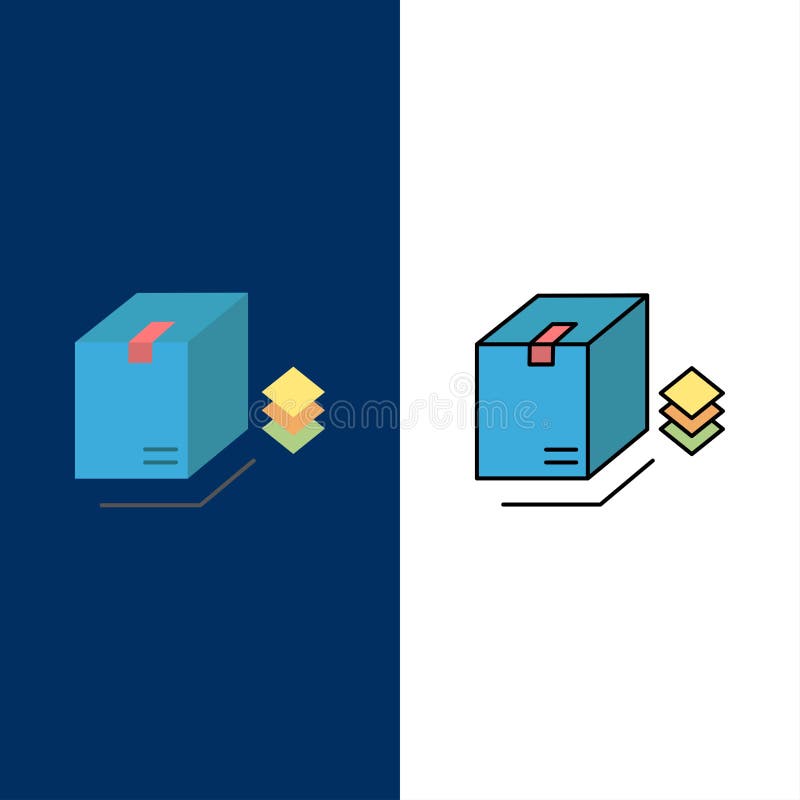 Box, Surprise, Packing, Bundle Icons. Flat and Line Filled Icon Set ...