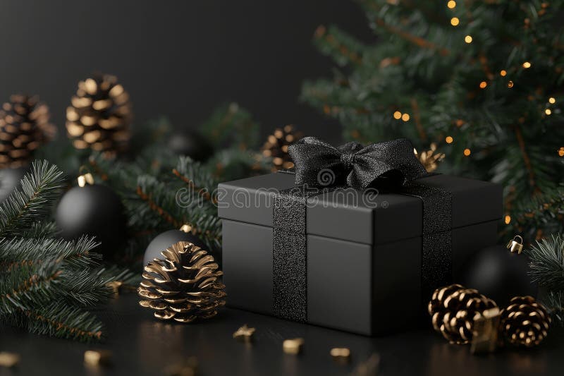 The Box is Surrounded by Pine Cones and Other Black Objects, Including ...