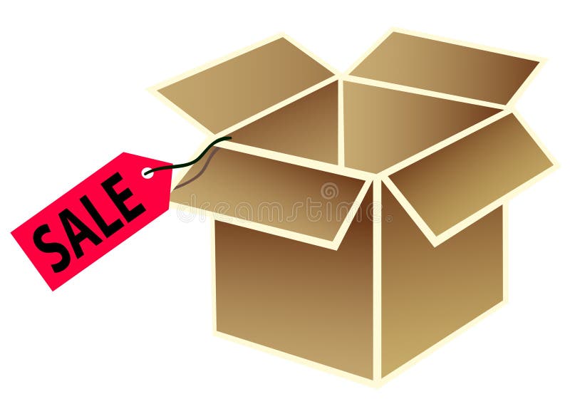 Box with tag stock vector. Illustration of blowout, market - 13321688