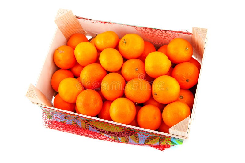 Box of tangerines stock image. Image of wooden, healthy - 22414539