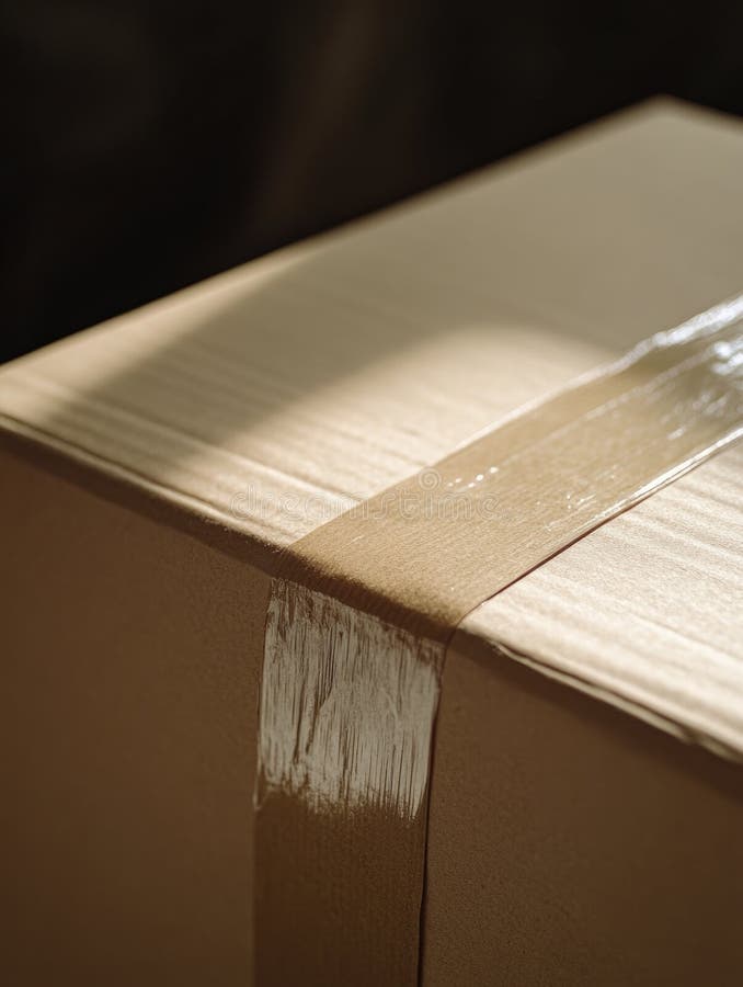 Box with tape stock image. Image of packaging, seal - 375773801