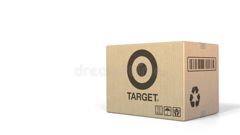 Box with Target Logo. Editorial 3D Animation Stock Video - Video of ...