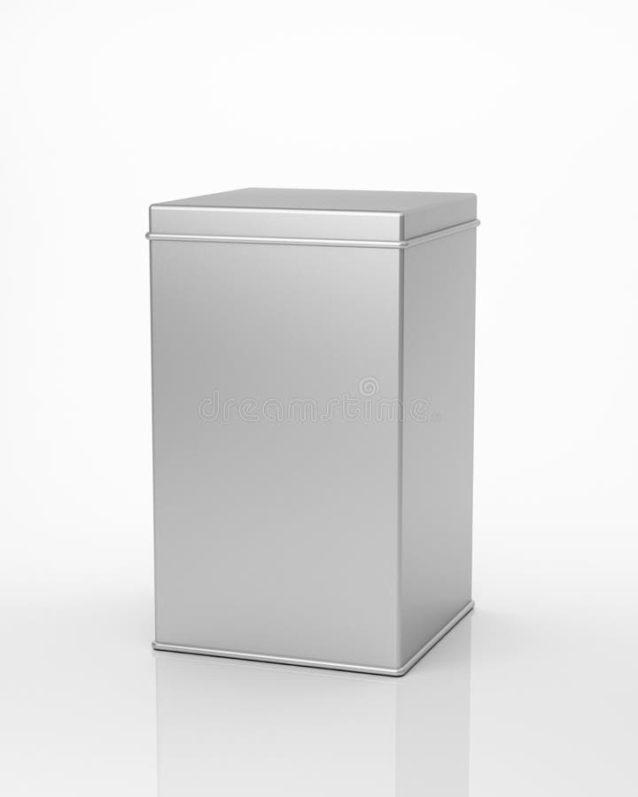 Box tea stock illustration. Illustration of silver, canister - 23324767