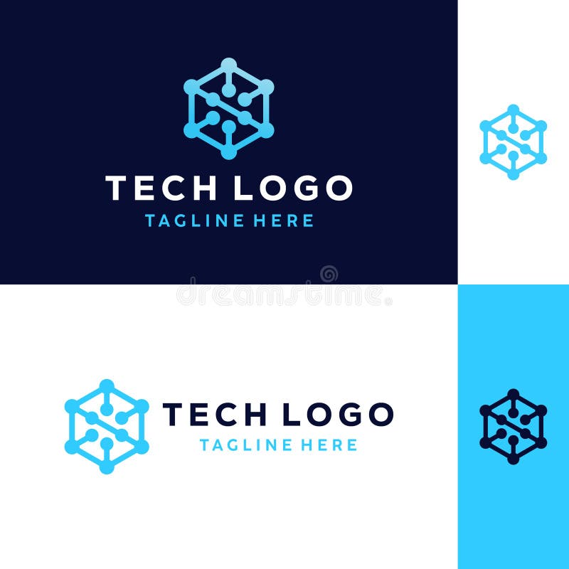 Box Tech Geometric Logo Technology Design Digital Vector Graphic for ...