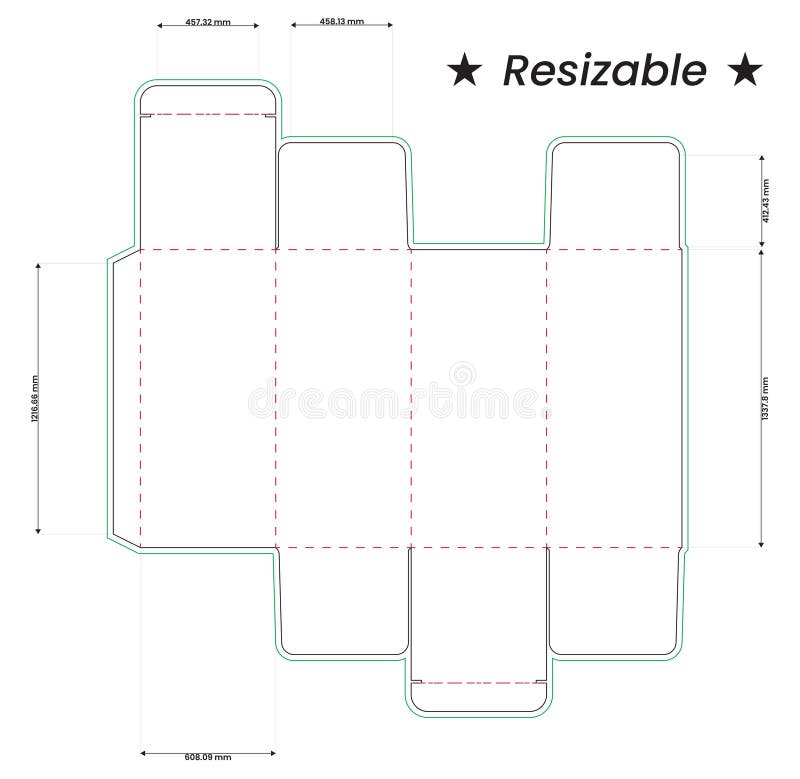 Dieline and Box Dieline, Die Cut, Cardboard Box Dieline, Box Die-line ...