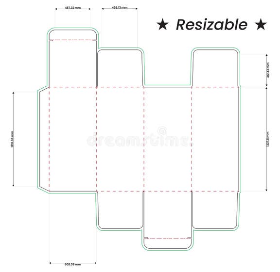 Dieline and Box Dieline, Die Cut, Cardboard Box Dieline, Box Die-line ...