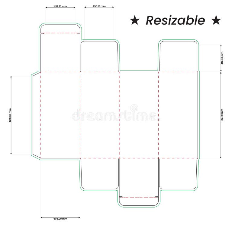 Dieline and Box Dieline, Die Cut, Cardboard Box Dieline, Box Die-line ...