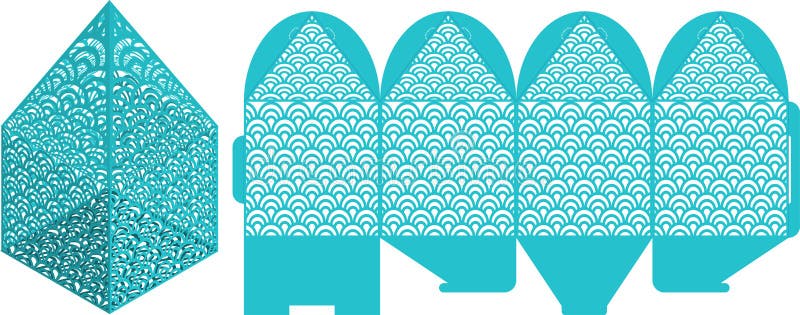 Box Template, Laser Cut Vector. Blue, Clear, Blank, Stock Vector ...