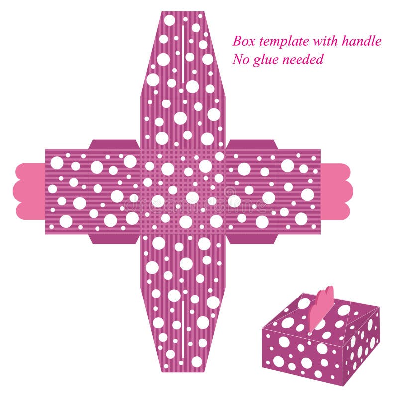 Red Box Template with Handle, with Stripes and Fruit Stock Vector ...