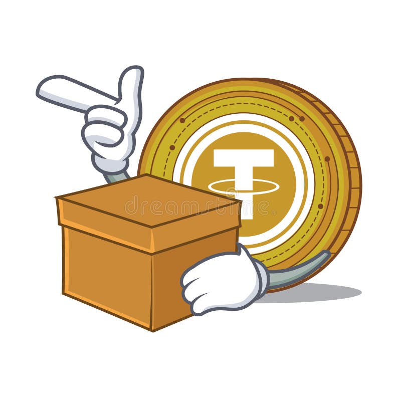 With Box Tether Coin Character Cartoon Editorial Stock Photo ...