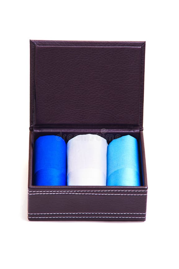Box of Textile Handkerchiefs Isolated Stock Image - Image of close ...