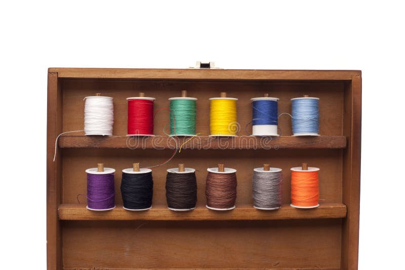 Box with threads stock photo. Image of multiple, material - 27322736