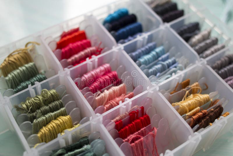 Box of Threads for Embroidery Stock Image - Image of tool, equipment ...