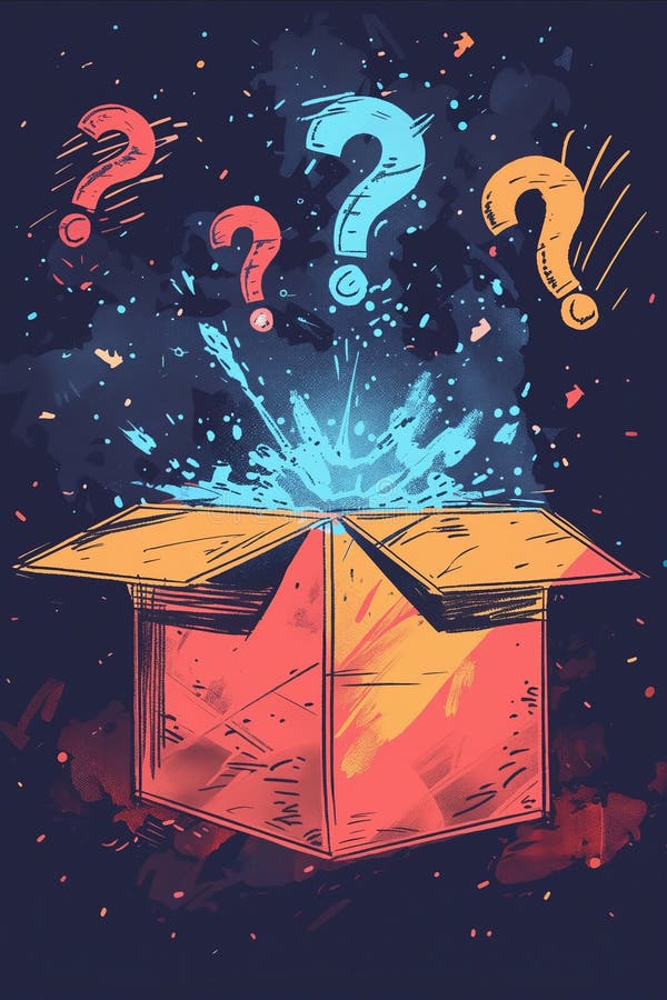 A Box with Three Questions on it. Generative AI Stock Image - Image of ...