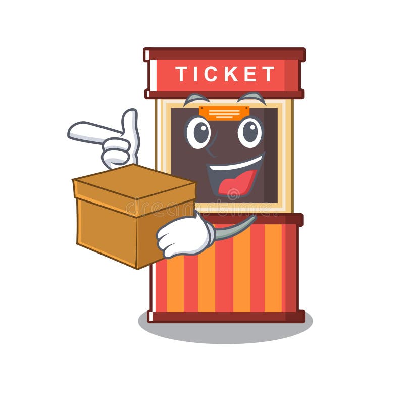 With Box Ticket Booth in the Cartoon Shape Stock Vector - Illustration ...