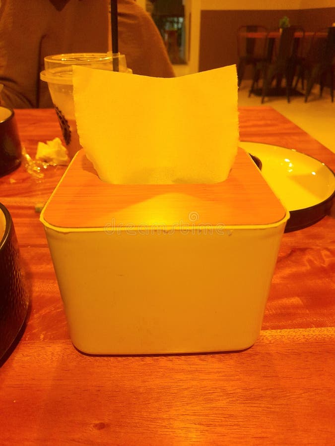 A Box of Tissues on the Dining Table in a Restaurant Stock Image ...