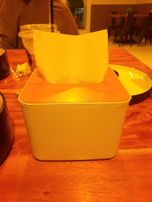 A Box of Tissues on the Dining Table in a Restaurant Stock Image ...