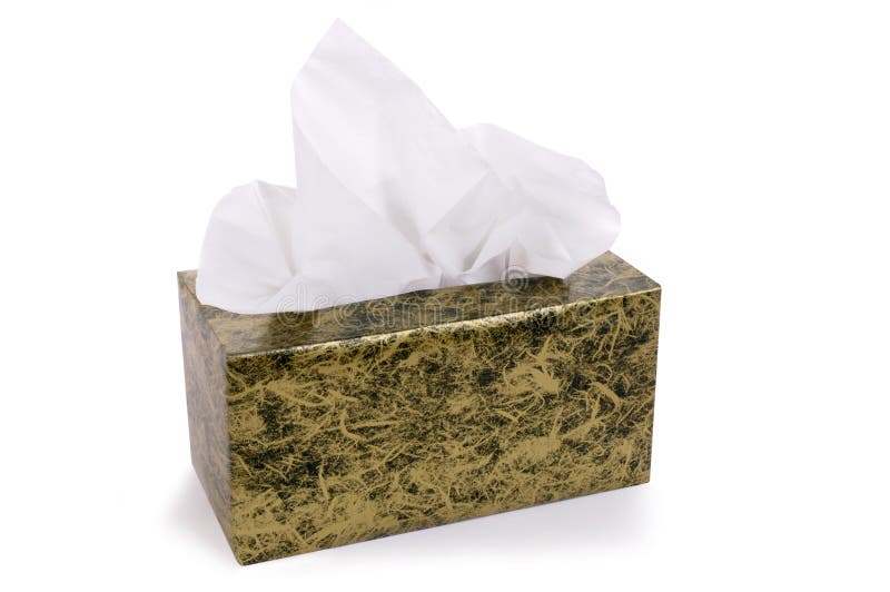 Tissue Box with Kleenex Style Soft Paper Tissues Isolated on White ...