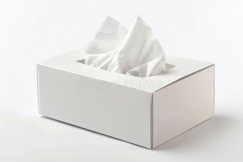 Box of Tissues on White Background. Generative Ai Stock Illustration ...