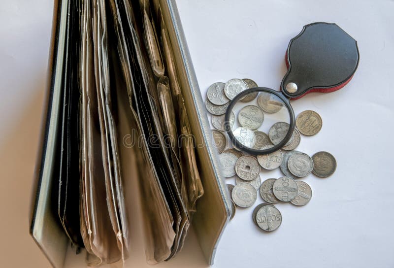 Collection of Coins and Bills. Stock Image - Image of prepared ...