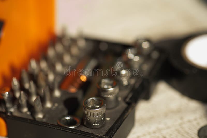 A Box with Tools, a Box with a Screwdriver and Bits Stock Photo - Image ...