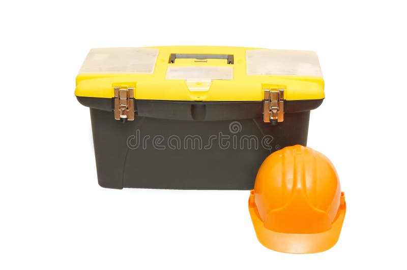 Box for tools a helmet stock photo. Image of construction - 14380308