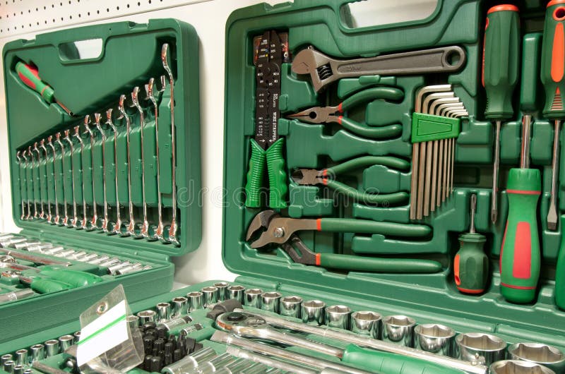 A Box of Tools To Repair Instruments Stock Photo - Image of hard, cover ...