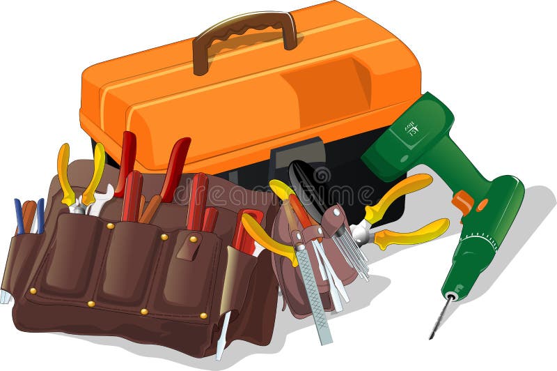 Box with tools stock vector. Illustration of build, equipment - 52689633
