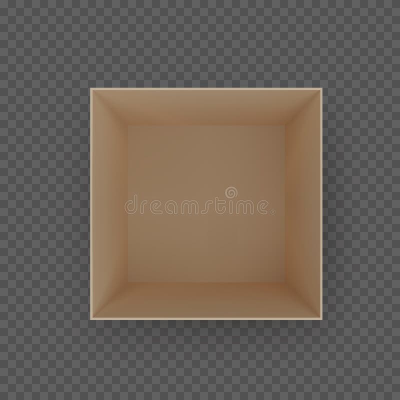 Box Top View. Brown Empty Open Cardboard Container Stock Vector ...