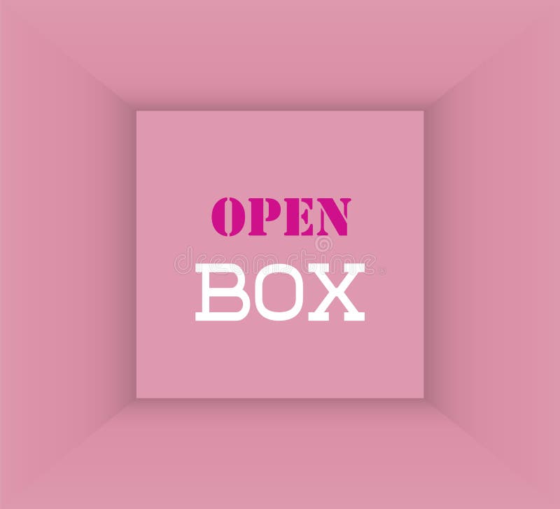 Box Top View. Inner Space of the Gift Box. Pink Empty Room Interior ...